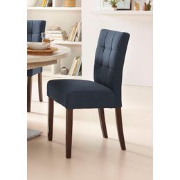 4-Fußstuhl Home Affaire "Talia", grau (anthrazit, buchefarben), B:48cm H:92cm T:60cm, 100% Polyurethan, Stühle