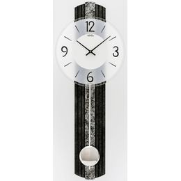 Pendelwanduhr AMS "W7486" Wanduhren Gr. B/H/L: 23 cm x 6 cm x 62 cm, schwarz