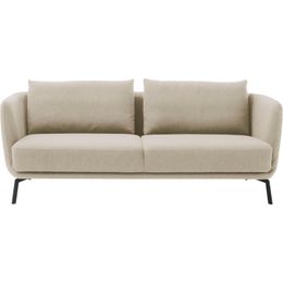 Sch&ouml;ner Wohnen Kollektion 3-Sitzer "Pearl - 5 Jahre Hersteller-Garantie, auch in Boucl&eacute;", beige (natur), B:210cm H:71cm T:91cm, 96% Polyester, 4% Polyacryl, SCH&Ouml;NER WOHNEN-KOLLEKTION, Sofas, Ma&szlig;e (B/H/T): 210/71/91 cm, F&uuml;&szlig;e Metall