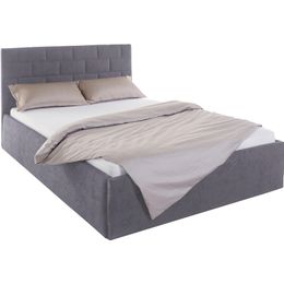 Polsterbett, grau (anthrazit), B:150cm H:98cm L:210cm, Bezug Bett: 100% Polyester;Bonnell-Federkernmatratze: 51% Polypropylen, 39% Polyester, 10% Baumwolle;Kaltschaummatratze: 100% Polyester, Bezug abnehm- und waschbar bis 60C, Westfalia Schlafkomfort, Betten, inkl. Bettkasten bei Ausführung mit Matratze