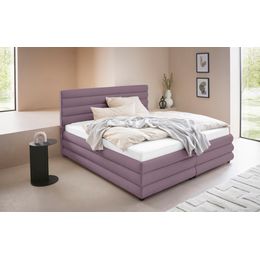 Polsterbett "Maylis", rosa (rosé), B:192cm, 100% Polyester, LeGer Home by Lena Gercke, Betten, Polsterbett ohne Bettkasten Polsterbett, wahlweise mit und ohne Matratze und Lattenrost, auch in 200cm Breite