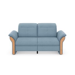 3-Sitzer Home Affaire "Dangast", blau (hellblau), B:200cm H:92cm T:102cm, Luxus-Microfaser EUPHORIA 100% Polyester;Luxus-Microfaser Lederoptik 100% Polyester;Easy Care 100% Polyester, Sofas, Kopfteilverstellung, wahlweise auch mit motorischer Relaxfunktion