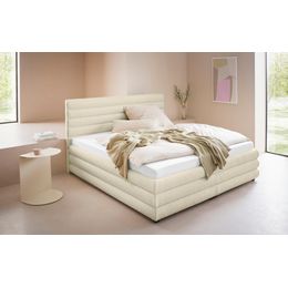 Polsterbett "Maylis Bouclé", beige (creme), B:192cm L:211cm, 95% Polyester, 5% Polyarcyl, LeGer Home by Lena Gercke, Betten, Polsterbett ohne Bettkasten Polsterbett, wahlweise mit und ohne Matratze und Lattenrost, auch in 200cm Breite