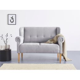 Küchensofa Home Affaire "Moro", grau, B:142cm H:99cm T:73cm, Microfaser in Antiklederoptik (100% Polyester), Sofas, in verschiedenen Stoffen und Farben