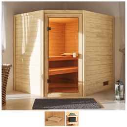 Welltime Sauna "Trixi" Saunen ohne Ofen Gr. ohne Ofen, beige (naturbelassen)