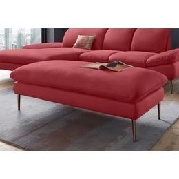 Hocker W.Schillig "enjoy&MORE", rot (ruby rot z59), B:151cm H:45cm T:71cm, Chenille-Flachgewebe R66 (85% Polyester, 15% Nylon), Longlife Xtra-Leder Z59: Glattleder mit modischer Prägung. Hautstärke 0, 9 - 1, 1 mm, Stoff S37 (100% Polyester), Hocker, Füße bronze pulverbeschichtet, Breite 151 cm