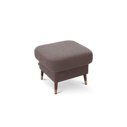 Hocker exxpo - SOFA FASHION "Polly" Gr. B/H/T: 58 cm x 48 cm x 58 cm, Webvelours, grau (taupe) Sitzhocker