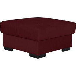 Stauraumhocker Home Affaire "Tulio", rot (bordeaux), B:80cm H:45cm T:80cm, Struktur fein (100% Polyester), Struktur (100% Polyester), Samtstruktur (100% Polyester), Hocker, mit Stauraum