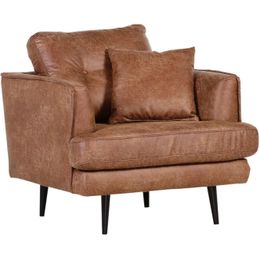 Sessel GUTMANN FACTORY Gr. Polyester, B/H/T: 90 cm x 89 cm x 95 cm, braun (cognac)