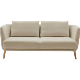 Sch&ouml;ner Wohnen Kollektion 2,5-Sitzer "Pearl - 5 Jahre Hersteller-Garantie, auch in Boucl&eacute;", beige (sand), B:190cm H:71cm T:91cm, 96% Polyester, 4% Polyacryl, SCH&Ouml;NER WOHNEN-KOLLEKTION, Sofas, Ma&szlig;e (B/H/T): 190/71/91 cm, F&uuml;&szlig;e Massivholz
