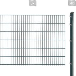 Arvotec Doppelstabmattenzaun "EXCLUSIVE 123 zum Einbetonieren" Zaunelemente Zaunhöhe 123 cm, Zaunlänge 2 - 60 m Gr. H/L: 123cm x 6 m, Pfosten: 4 St., grau (anthrazit)