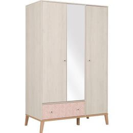 Kleiderschrank GAMI "Alika" Schränke Gr. B/H/T: 126cm x 201cm x 58cm, 3 St., braun (kastanie gebleicht) Mit Spiegel