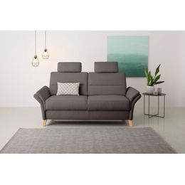 3-Sitzer Home Affaire "Westerland", grau, B:186cm H:90cm T:89cm, 98% Polyester 2% Polyamid, Sofas, Federkern-Polsterung. wahlweise mit Armlehnfunktion
