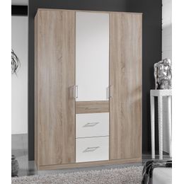 Kleiderschrank wimex "Click" Schränke Gr. B/H/T: 135 cm x 199 cm x 58 cm, 3 St., weiß (struktureichefarben hell, weiß) Drehtürenschrank Kleiderschrank Schränke ohne Spiegel