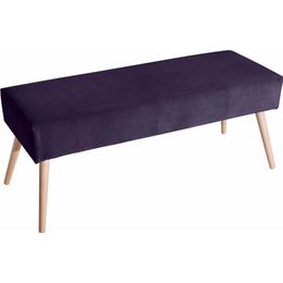 Sitzbank Max Winzer "Sit" Sitzbänke Gr. B/H/T: 114 cm x 48 cm x 40 cm, Samtvelours 20442, lila (purple) mit hohen konischen Füßen