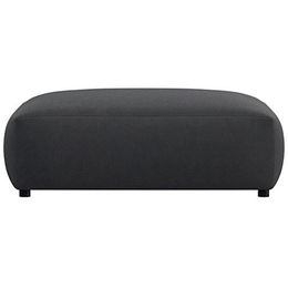 Pouf FLEXLUX "Lucera" Poufs Gr. B/H/T: 104 cm x 41 cm x 82 cm, Lederoptik, grau (shark grey) modern & anschmiegsam, Kaltschaum, Stahl-Wellenunterfederung