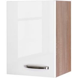 Hängeschrank Flex-Well "Florenz" Schränke Gr. B/H/T: 40 cm x 54 cm x 32 cm, 1 St., weiß (hochglanz weiß, sonoma eiche) (B x H T) 40 54,8 32 cm