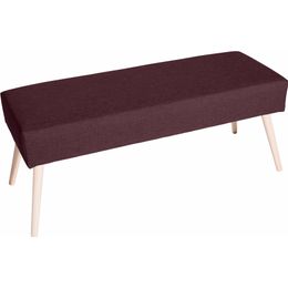 Sitzbank Max Winzer "Sit" Sitzbänke Gr. B/H/T: 114 cm x 48 cm x 40 cm, Strukturgewebe 16523, rot (burgund) mit hohen konischen Füßen