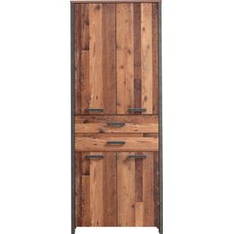 Aktenschrank FORTE "Clif" Schränke Gr. B/H/T: 86 cm x 220,7 cm x 41,6 cm, 4 St., Komplettausführung, grau (old – wood vintage, betonoptik dunkelgrau)