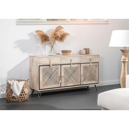 Sideboard GUTMANN FACTORY Sideboards Gr. B/H/T: 150 cm x 80 cm x 45 cm, 3, beige (natur)