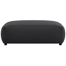 Pouf FLEXLUX "Lucera" Poufs Gr. B/H/T: 104 cm x 41 cm x 82 cm, Lederoptik, schwarz (gorilla black) modern & anschmiegsam, Kaltschaum, Stahl-Wellenunterfederung