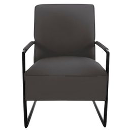 K+w Komfort & Wohnen Cocktailsessel K+W KOMFORT & WOHNEN, braun (schoko), B:62cm H:77cm T:83cm, Sessel, Cocktailsessel, mit bezogenen Armlehnen, Gestell in Metall schwarz Struktur