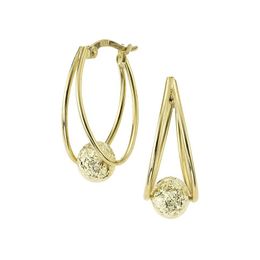 Paar Creolen Firetti "Schmuck Geschenk Gold 333 Kugel" Ohrringe Gr. Gelbgold 333, gelb (gelbgoldfarben) Damen