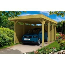 Skan Holz Einzelcarport SKANHOLZ "Friesland 1" Carports Gr. H: 210 cm, braun mit Seiten- und Rückwänden