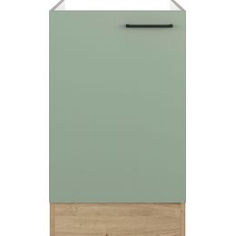 Spülenschrank Flex-Well "Cara" Schränke Gr. B/H/T: 50 cm x 82,2 cm x 57,1 cm, 1 St., grün (schilfgrün, artisan eiche) (B x H T) 50 82 57 cm, ohne Arbeitsplatte