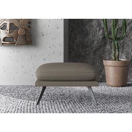 Hocker Machalke "butterfly" Gr. B/H/T: 71 cm x 43 cm x 71 cm, Leder RUSTICO, grau (grey rustico)