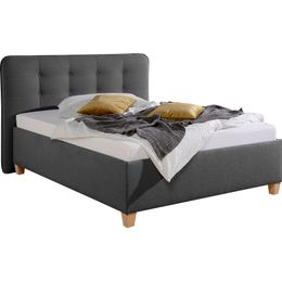 Polsterbett Maintal, grau (anthrazit), B:158cm L:210cm, Betten, Polsterbett ohne Bettkasten Polsterbett, inklusive Bettkasten