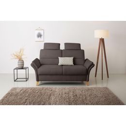 2-Sitzer Home Affaire "Westerland", braun (dunkelbraun), B:166cm H:90cm T:89cm, 100% Polyester, Sofas, Federkern-Polsterung. wahlweise mit Armlehnfunktion
