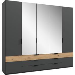 Drehtürenschrank wimex "Gibraltar" Schränke Gr. B/H/T: 225 cm x 210 cm x 58 cm, 5 St., grau (artisan, eiche, nachbildung, graphit)