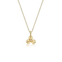 Collierkettchen Elli DIAMONDS "3D Blume Anhänger Diamant (0.015 ct.) 585 Gelbgold" Halsketten Gr. 45, 0.003 ct mit Diamanten, Gelbgold 585, Länge: 45 cm, goldfarben (gold) Damen