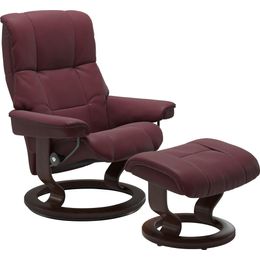 Fußhocker stressless "Mayfair" Hocker Gr. B/H/T: 55cm x 38cm x 39cm, Leder BATICK, Classic Base Braun, rot (bordeaux batick) mit Classic Base, Gestell Braun