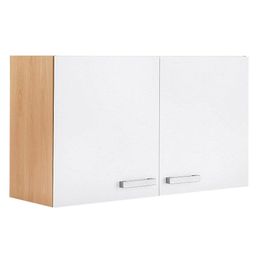 Hängeschrank Optifit "Odense" Schränke Gr. B/H/T: 100 cm x 57,6 cm x 34,6 cm, 2 St., weiß (weiß, buche) 100 cm breit, 57,6 hoch, mit 2 Türen