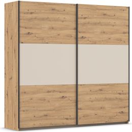 Schwebetürenschrank Rauch "Neo" Schränke Gr. B/H/T: 218 cm x 210 cm x 59 cm, 2 St., braun (eiche artisan, champagner) mit großzügigem Stauraum und vielfältigen Farbkombinationen