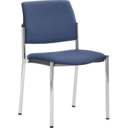 mayer Sitzmöbel Besucherstuhl MAYER SITZMÖBEL "2518", blau (blau, chrom), B:49cm H:83cm T:56cm, Stühle, stapelbar bis 6 Stück