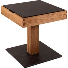 Couchtisch VIERHAUS Tische braun (hpl mamara nero, wildeiche, schwarz) Couchtisch Eckige Couchtische Holz-Couchtische Platte Nero, höhenverstellbar durch Ilse Hydroliftmechanik