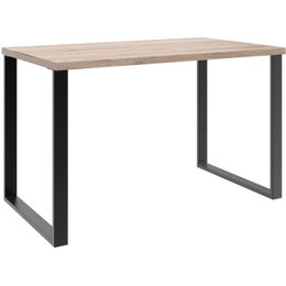 Schreibtisch wimex "Home Desk" Tische Gr. B/H/T: 120 cm x 75 cm x 70 cm, beige (sw, san re ei, schwarz, remo eiche nachbildung) Mit Metallkufen, in 3 Breiten