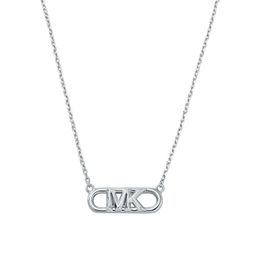 Kette mit Anhänger Michael Kors "PREMIUM, OVAL, MKC164200" Halsketten Gr. Silber 925 (Sterlingsilber), Länge: 43 cm Breite: 1,1 mm, silberfarben Damen