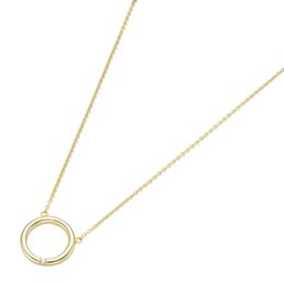 Collier Luigi Merano "kleiner Ring, mit Brillant, Gold 585" Halsketten Gr. 45 cm, Gelbgold 585, goldfarben (gold) Damen