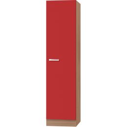 Hochschrank Optifit "Odense" Schränke Gr. B/H/T: 50 cm x 206,8 cm x 57,1 cm, 1 St., rot (rot, buche) 50 cm breit, 57 tief, mit 3 Einlegeböden, für viel Stauraum