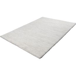 Wollteppich Theko "Maloronga Uni" Teppiche Gr. B/L: 70 cm x 140 cm, 24 mm, 1 St., beige (natur grau) echter Berber Teppich, reine Wolle, handgeknüpft