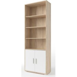 Aktenschrank BEGA OFFICE "Office Line" Schränke Gr. B/H/T: 79cm x 220cm x 35cm, 2 St., weiß (eiche sonoma/weiß) Büroschrank, Aktenschrank Mehrzweckschrank wahlweise in 3 Farben