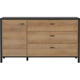 Kommode FORTE Sideboards Gr. B/H/T: 151,3 cm x 85,1 cm x 40,2 cm, 3, schwarz Kombikommode Breite ca. 151 cm