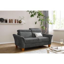 2,5-Sitzer Home Affaire "Conville", grau (anthrazit), B:181cm H:84cm T:93cm, 100% Polyester, Sofas, inkl. Kopfteilverstellung