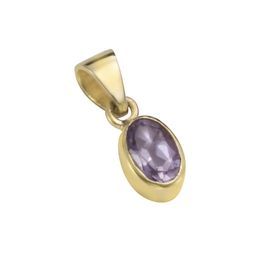 Ketten-Anhänger Vivance "333/- Gelbgold mit Amethyst" Schmuckanhänger Gr. ONE-SIZE, Gold, 0,5 g, gelb (gelb, lila) Damen