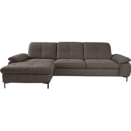 Ecksofa Alina "Melina", braun (braun tta 14), B:274cm H:100cm T:203cm, Struktur TTA (100% Polyester), Sofas, Ecksofa, In 2 Breiten, Wahlweise mit und ohne Bettfunktion