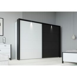 Schwebetürenschrank FORTE "High Rock" Schränke Gr. B/H/T: 269,9 cm x 210,5 cm x 61,2 cm, 2 St., grau (secret grey, schwarz)